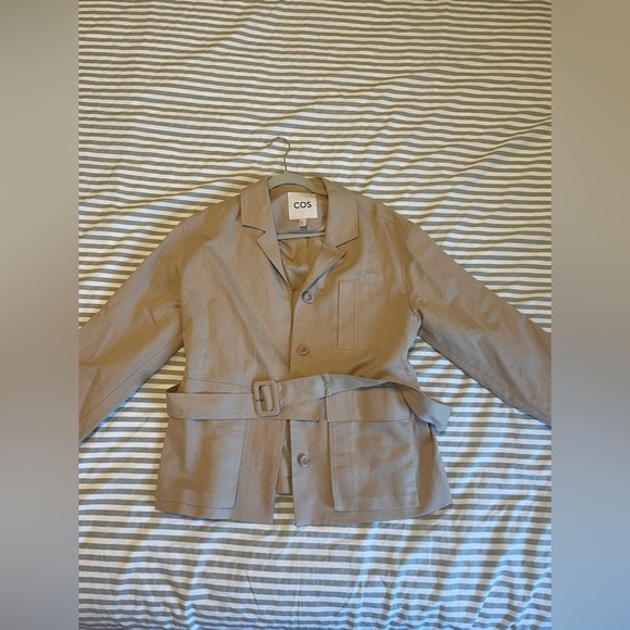COS | Jackets & Coats | Cos Belted Linen Utility Jacket | Poshmark